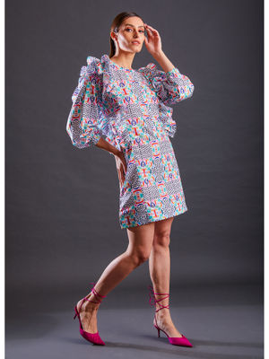 Buy FUGA Dot & Curve Dress White Online