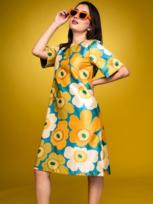 Buy FUGA Green Flora Summer Dress Online