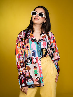 Buy FUGA Play All Day Oversized Shirt Multi-Color Online