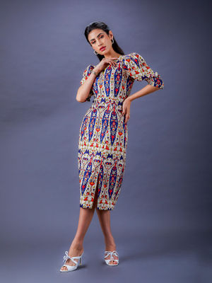Buy FUGA Anne Printed Off White Dress Online