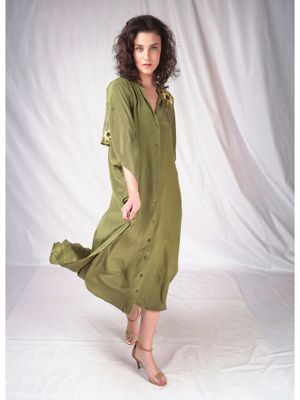 Buy Seesa Aloe Floral Embroidered Kaftaan Maxi Dress Online