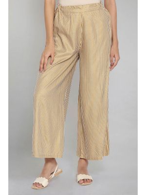Buy W Brown Stripes Parallel Pants Online