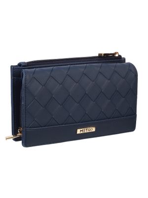 Buy Metro Patterned Blue Wallet online