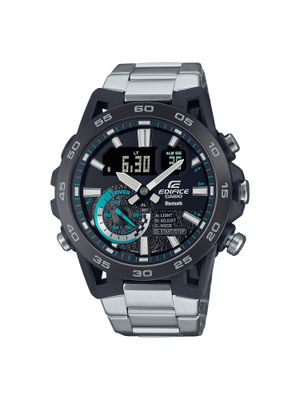 Buy Casio Edifice ECB-40DB-1ADF Black Ana-Digi Dial Silver Stainless ...