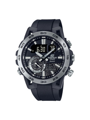 Buy Casio Edifice ECB-40P-1ADF Black Ana-Digi Dial Black Resin Strap ...