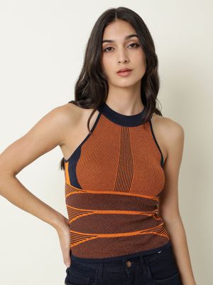 Buy RAREISM Lila Orange Sweater Online