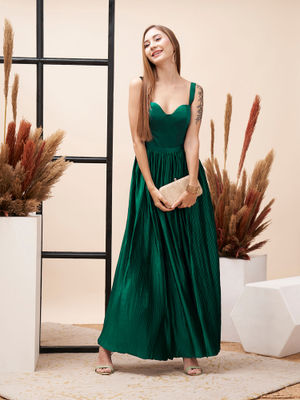 Buy LUXE By MISH Corset Style Maxi Dress with Close Pleated Online