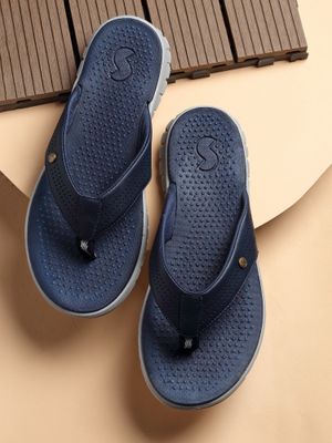 Buy SOLETHREADS Cult Navy Blue Solid Men Flipflops (UK 6) Online