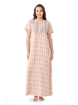 Buy July Nightwear Rayon Pink Long Nighty Online