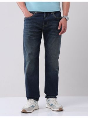 Buy AD By Arvind Dark Blue Urban Pause Comfort Straight Fit Jeans (30 ...