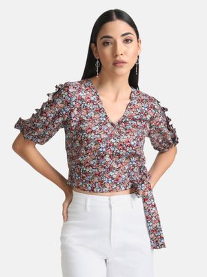 Buy KAZO Wrap Top With Frill Detail Online