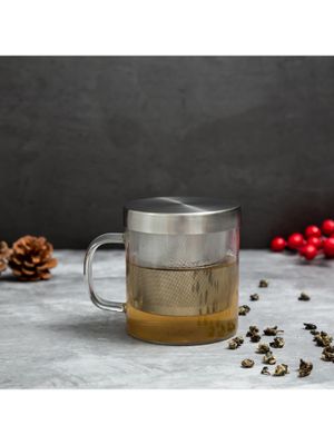 Buy EZ Life Glass Mug with Steel Infuser & Lid- 350ml - 1-Piece ...