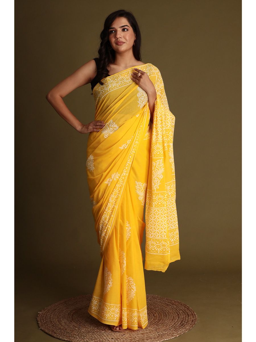 Buy Yellow Sarees Online in India From a Wide Range of Collection