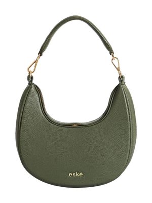 Buy Eske Snow Olive Solid Vegan Leather Hobo Bag Online