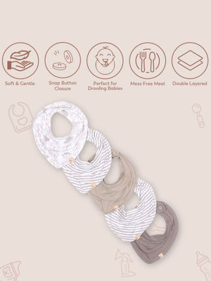 Buy Mi Arcus Cotton Striper Solid & Printed Drool Bib For (0-3 Months ...