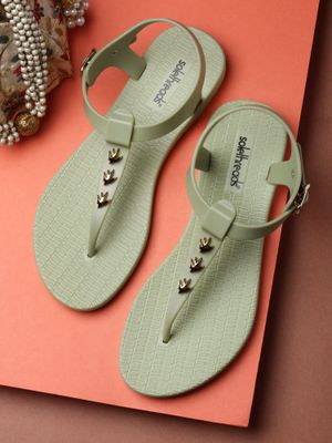 SOLETHREADS Sandals : Buy SOLETHREADS Summer Green Textured Women ...
