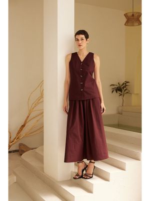 Buy Sage By Mala Maroon Amber Co-ord (Set of 2) Online