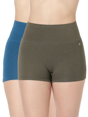 Buy BLOSSOM Tummy Shorts Multi-Color (Pack of 2) (L) Online