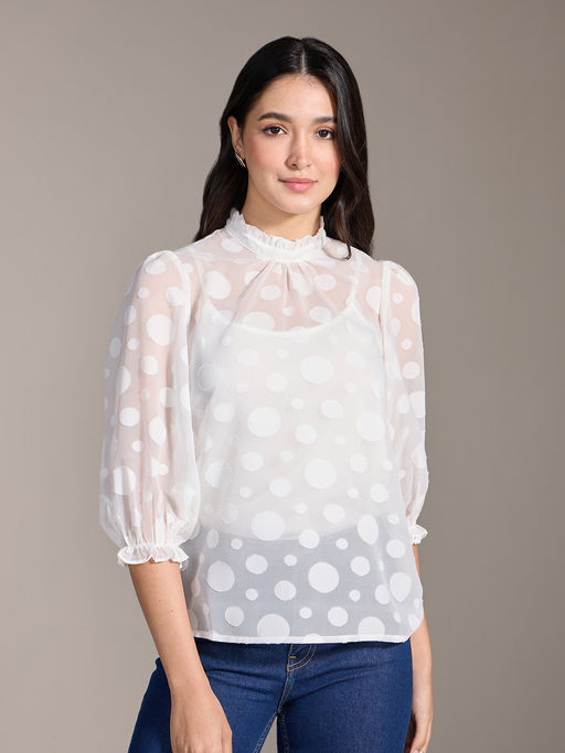 Buy Stylish White Georgette Tops Collection At Best Prices Online
