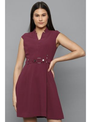 Buy Allen Solly Maroon Solid Dress Online