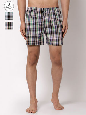Buy Red Tape Men Multi-Coloured Checked Boxer Online