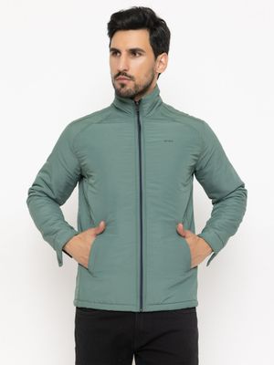 Buy SPIRIT Mens Teal Green Solid Jacket Online