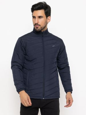 Buy SPIRIT Mens Navy Solid Jacket Online