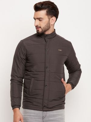 Buy SPIRIT Mens Brown Solid Jacket Online