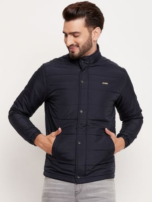 Buy SPIRIT Mens Navy Solid Jacket Online