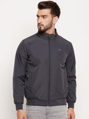 Buy SPIRIT Mens Grey Solid Jacket Online