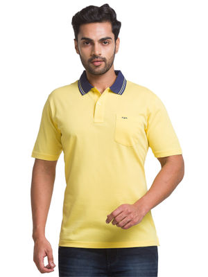 Buy ColorPlus Light Yellow Polo T-Shirt Online