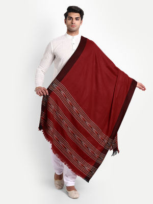 Buy Zamour Kull Weave Himachal Woolen Shawl for Men Online