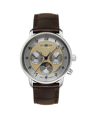 Buy Zeppelin Ladies Watch Quartz with Moon Phase and Leather Strap (M ...