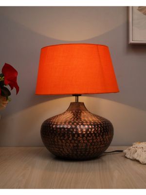 Buy Homesake Antique Table Lamp Guard Orange Shade Online