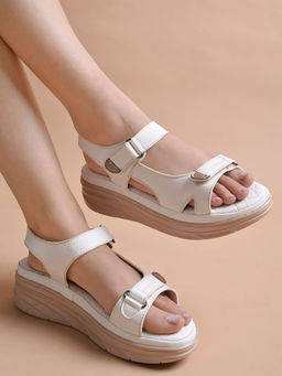 Buy Shoetopia Comfortable Tan Doctor Sole Sandals for Women (EURO 36 ...