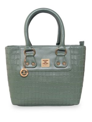 Buy ESBEDA Olive Green Color Solid Pattern Croco Handbag for Women Online