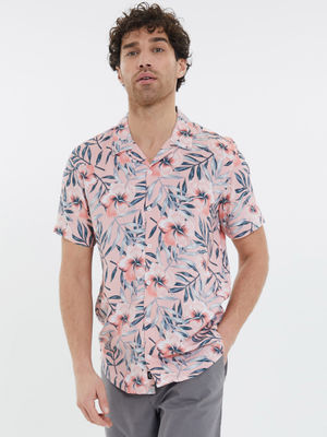 Buy Threadbare Men Pink Floral Print Short Sleeve Shirt online