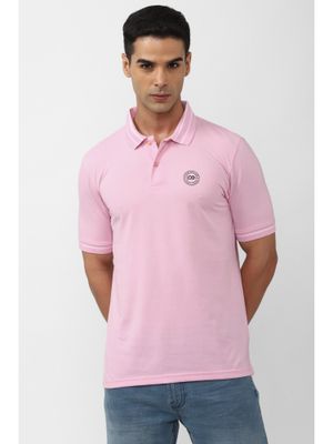 Buy Peter England Men Pink Solid Polo Neck Polo T-Shirt Online