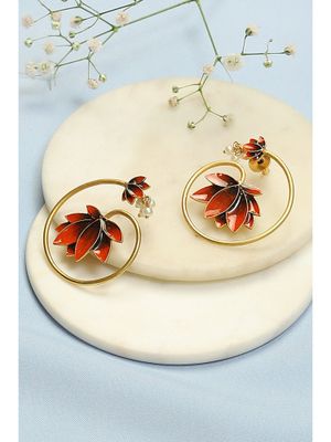 Buy Biba Orange Brass Earrings Online