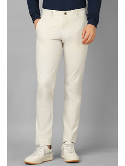 Buy Louis Philippe Men Navy Slim Fit Solid Flat Front Casual Trouser Online