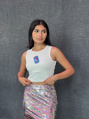 Buy Dearme White Pepsi Tank Top (XXS) Online