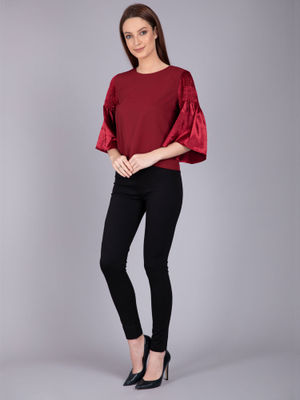 CAMLA tops_women_westernwear : Buy CAMLA Mehroon Color Textile Top For ...