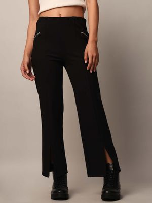 Buy ONLY Black Slit Hem Pant (L) Online