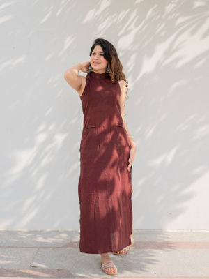 Buy LABEL MAE Rust Brown Pocket Co-Ord (Set of 2) Online