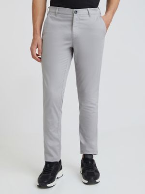 Buy ColorPlus Comfortable Fit Solid Medium Grey Trouser Online