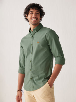 Buy Andamen Mineral Green Cinnamon Mark Regular Fit Online