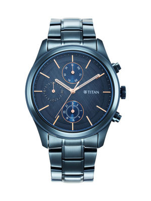 Buy Titan 1805QM01-Blue Dial Analog Watch for Men Online