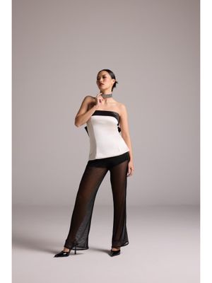 Buy The Dapper Lady Black Vera Sheer Pant (XS) Online