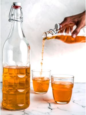Buy Bormioli Rocco Moresca Glass Bottle with cap 1 L Set of 2 Online