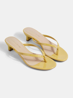 Buy Lemon & Pepper Yellow Kitten Heels Sandal online